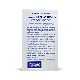 Virbac Tapewormer Tablets Single-Dose Tapeworm Treatment