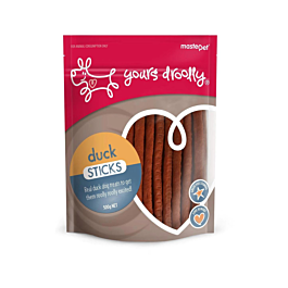 Yours Droolly Duck Sticks Dog Treats 500g VetShopAustralia
