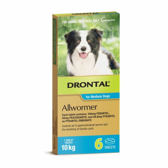 Drontal Allwormer Dog Medium 10kg Tablets VetShopAustralia