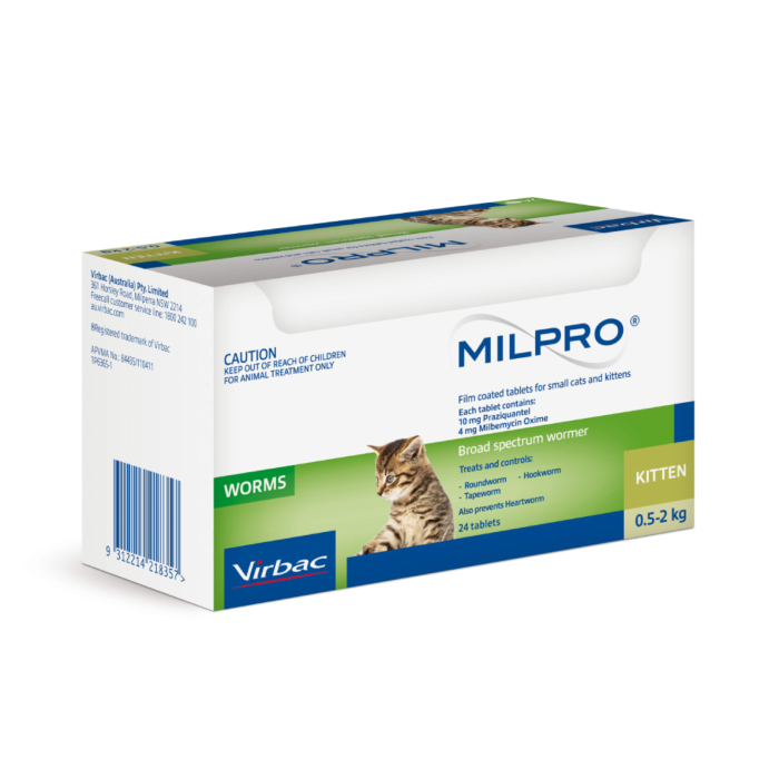 Milpro Small Cat Broad Spectrum Allwormer VetShopAustralia
