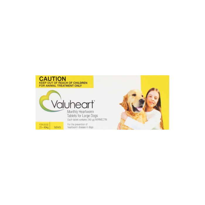Valuheart Heartworm Tablets Dog Large 21-40kg Gold